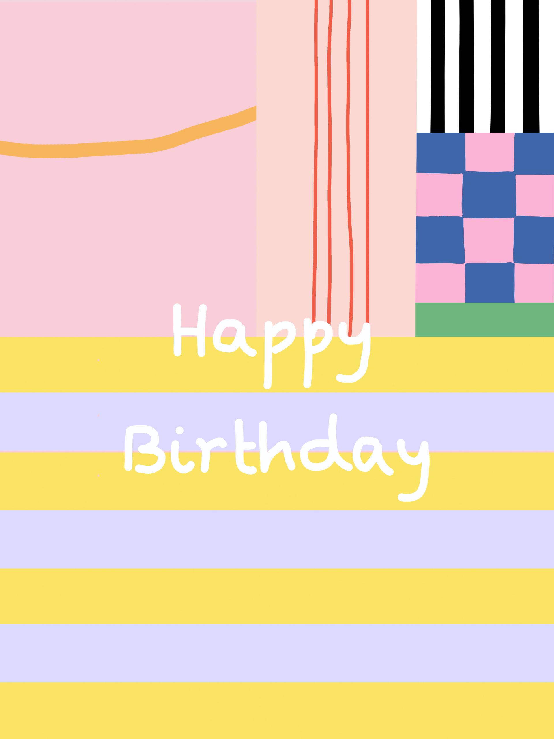 Postkarte Happy Birthday von Ines Keck | typopoetry